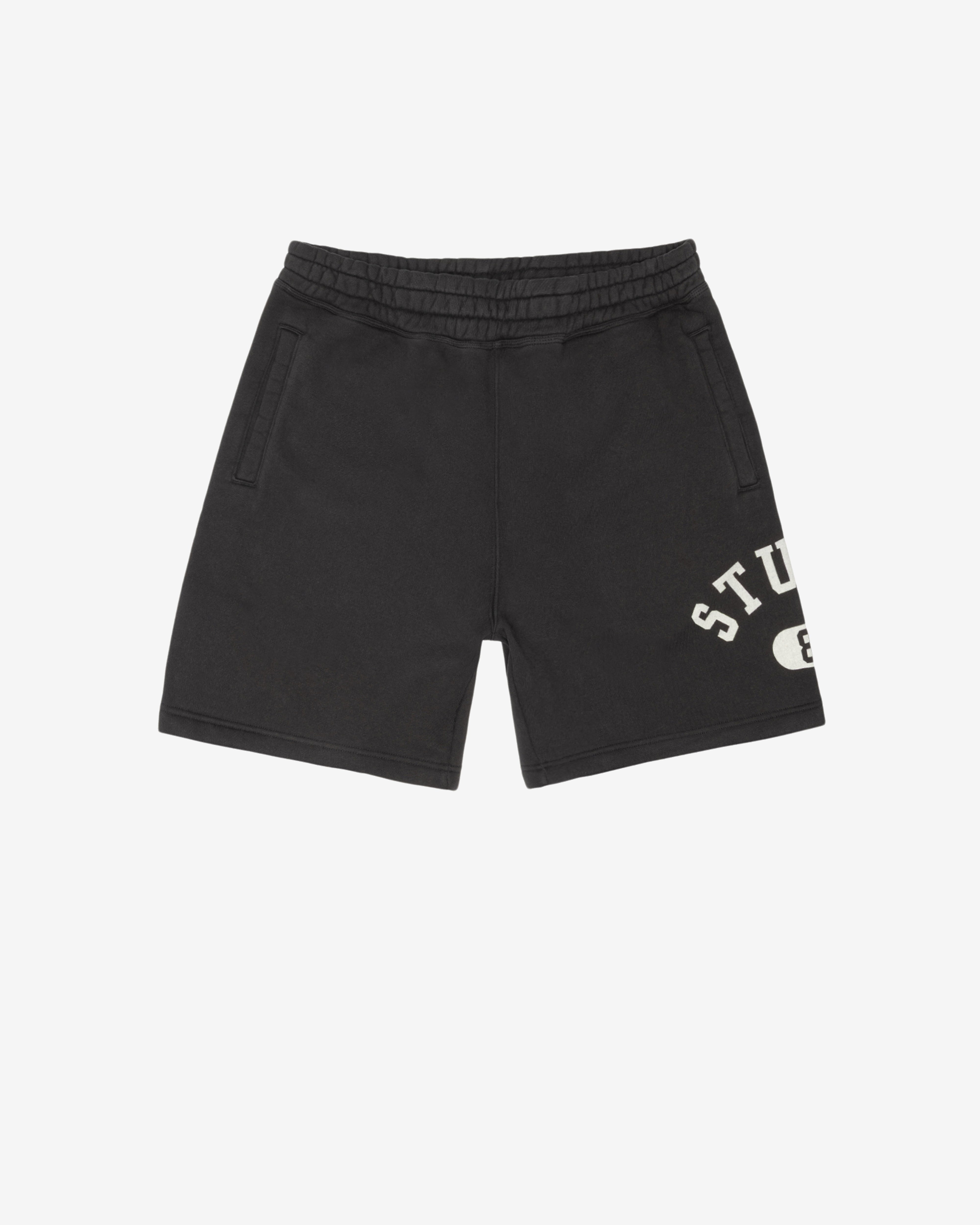 Stüssy: Men's Varsity Fleece Short (Washed Black) | DSML E-SHOP