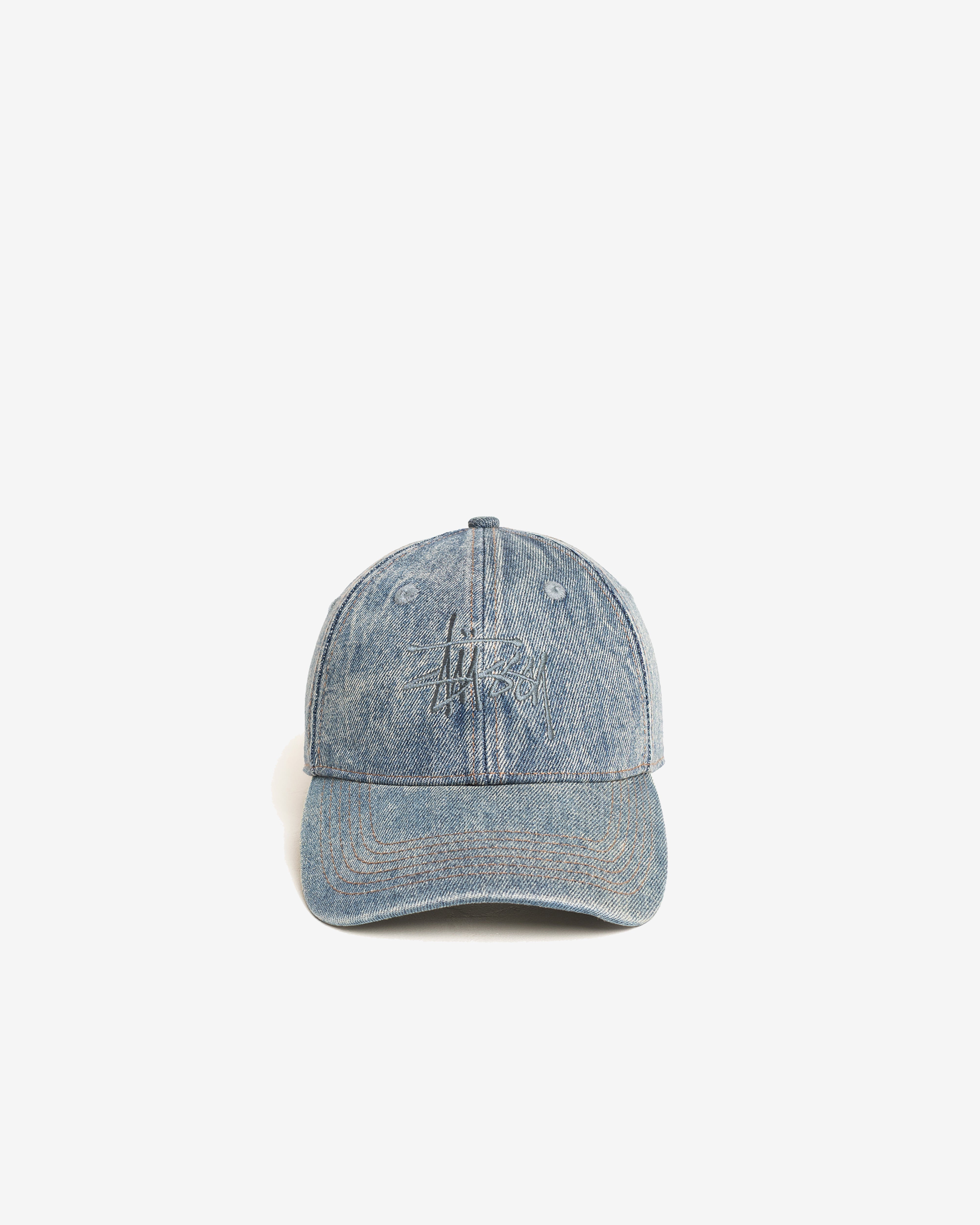 Stüssy: Men's Lp Denim Strapback Cap (Stone Wash) | Dover Street Market ...
