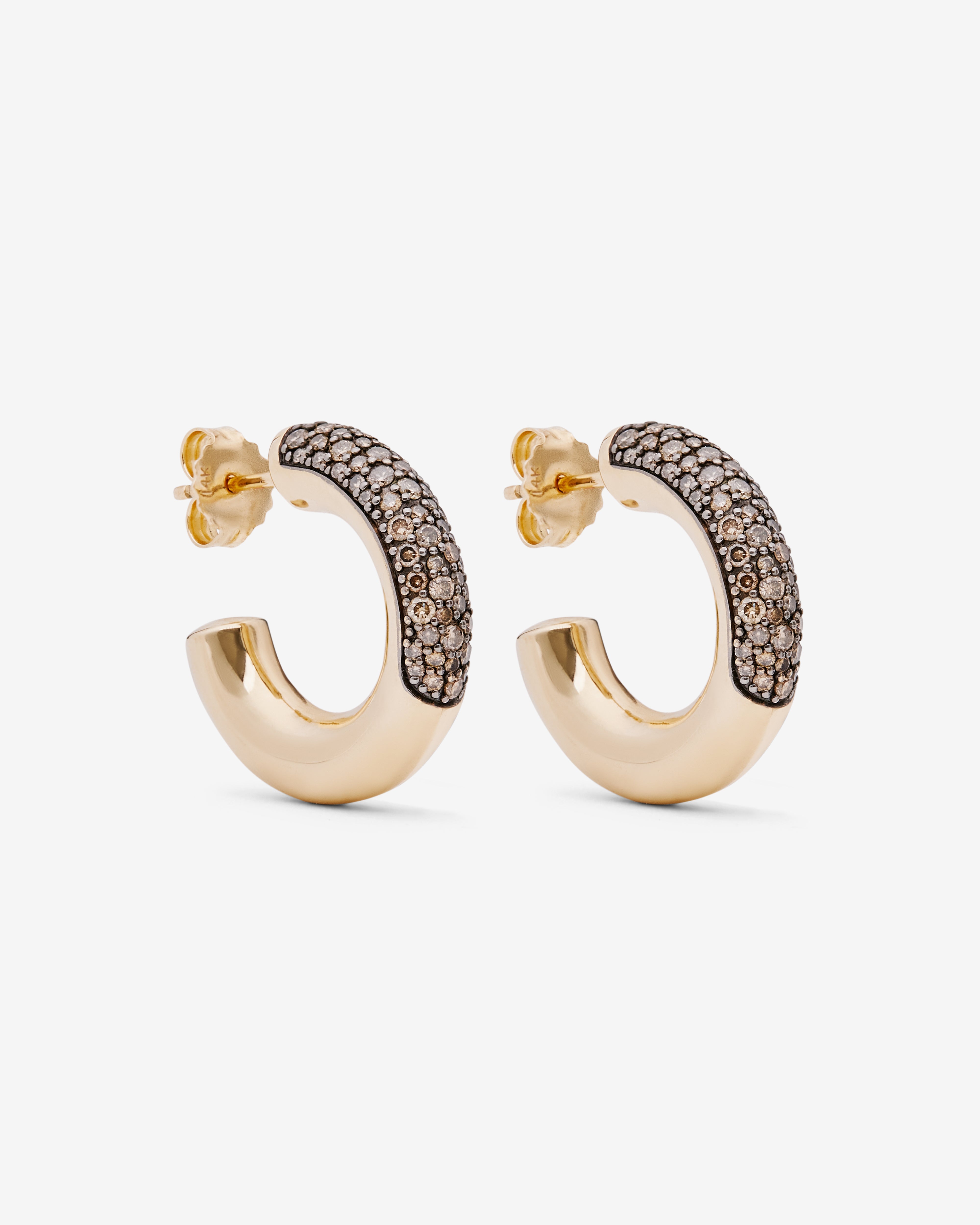 Lucy Delius: Signature Diamond Hoops (Yellow Gold) | DSML E-SHOP