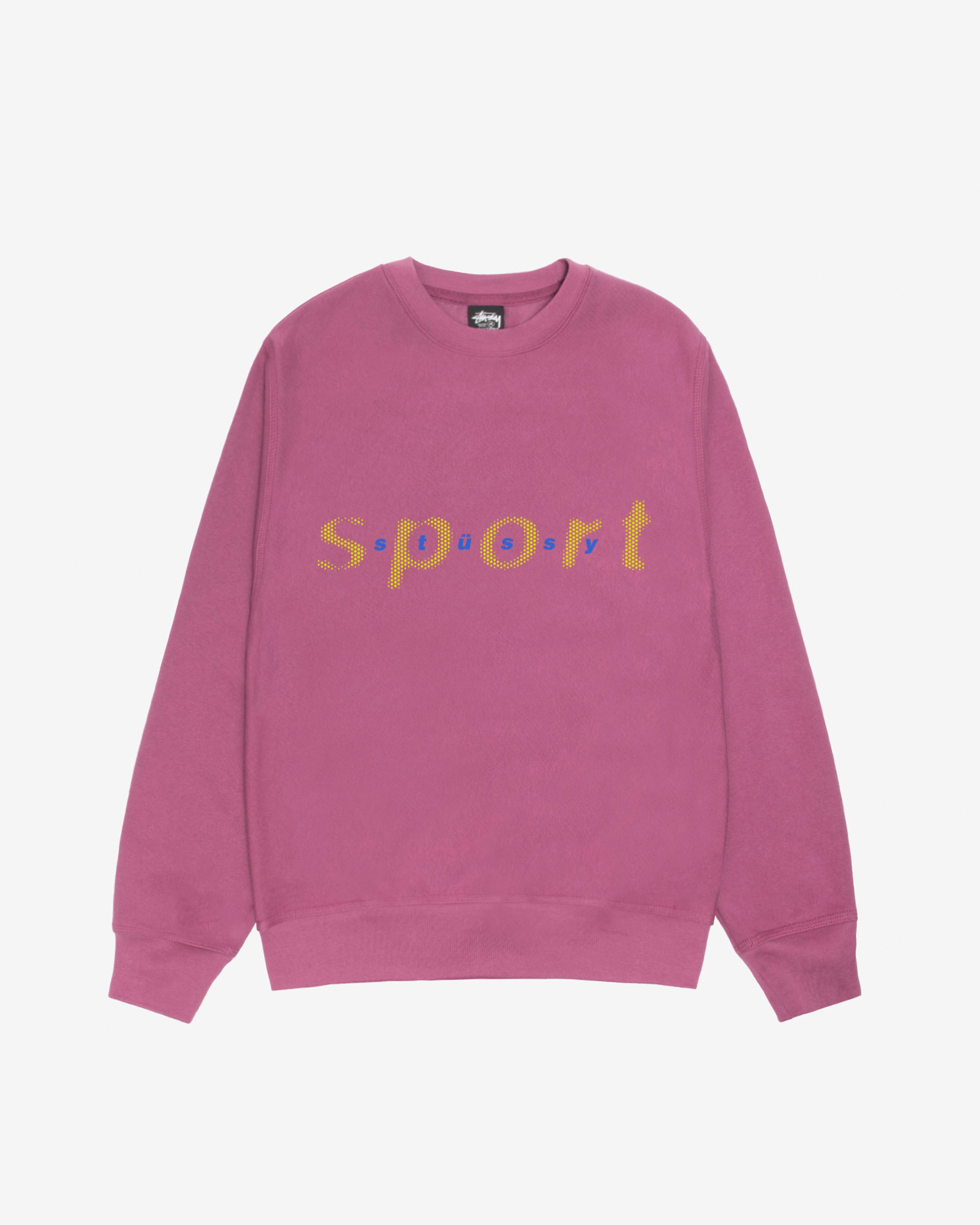 Stüssy: Men's Dot Sport Crew (Berry) | DSML E-SHOP