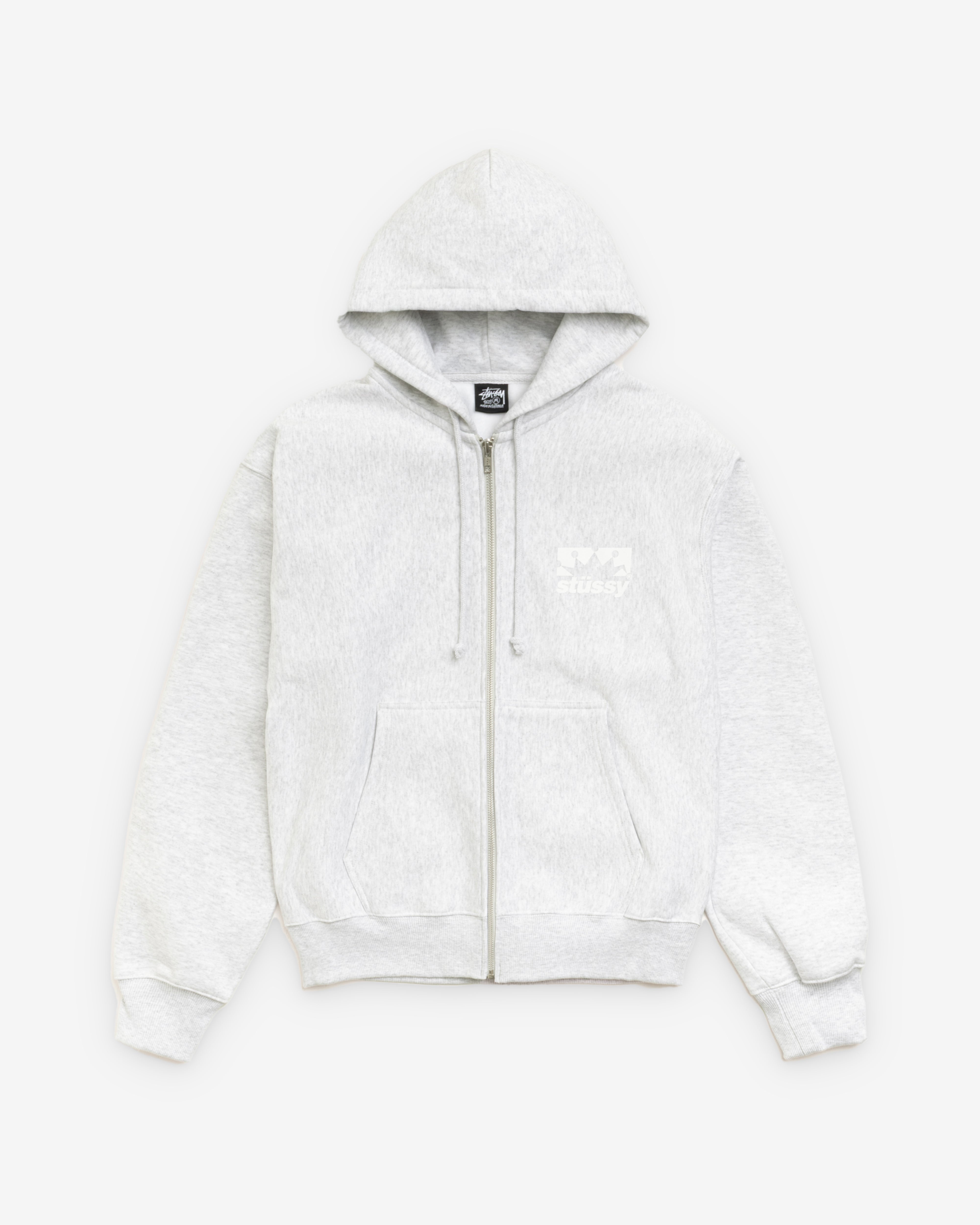 Stüssy: Men's Box Crown Zip Hood (Ash Heather) | Dover Street Market London