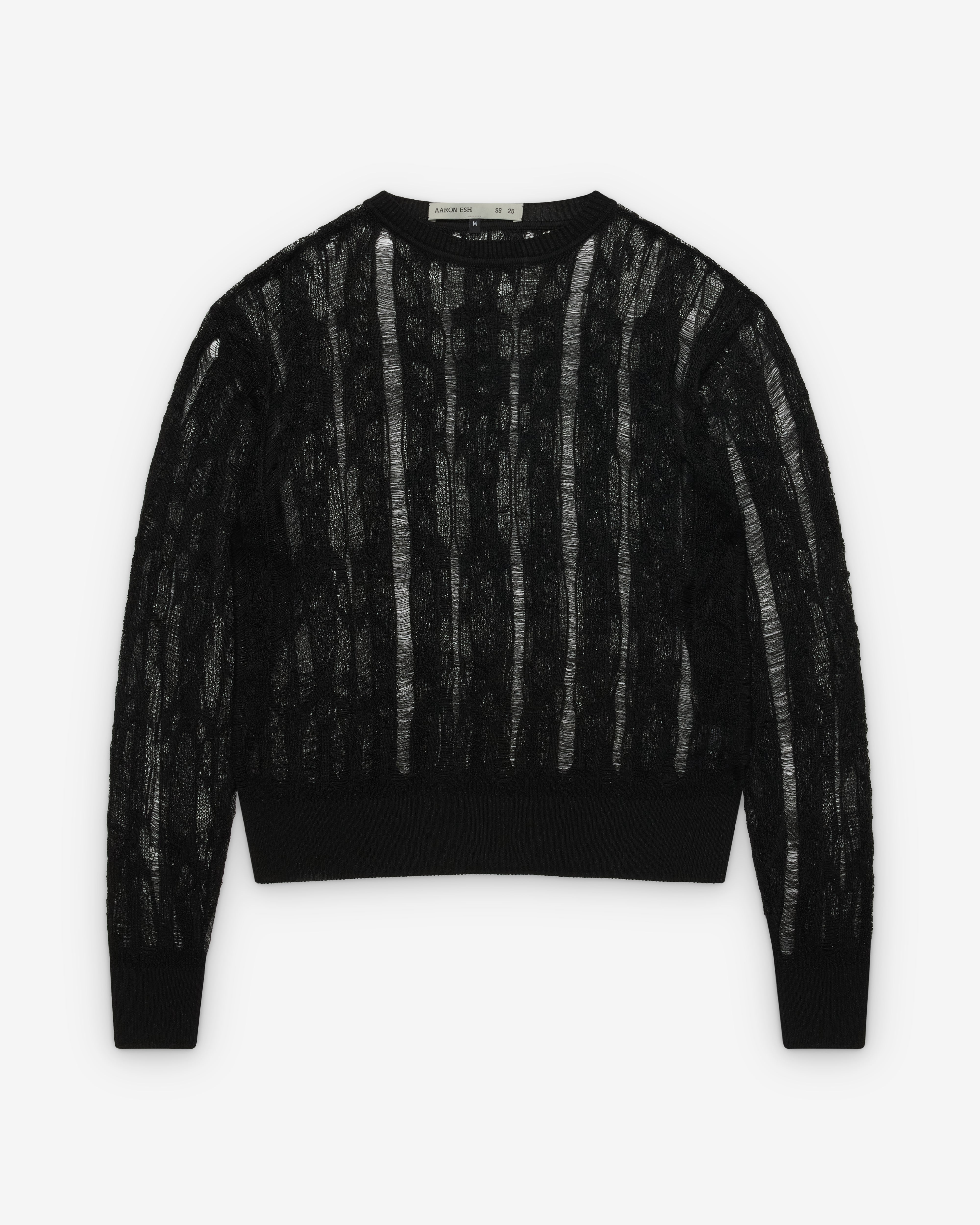 Aaron Esh: Men's Distressed Knit (Black/Multi) | Dover Street Market London