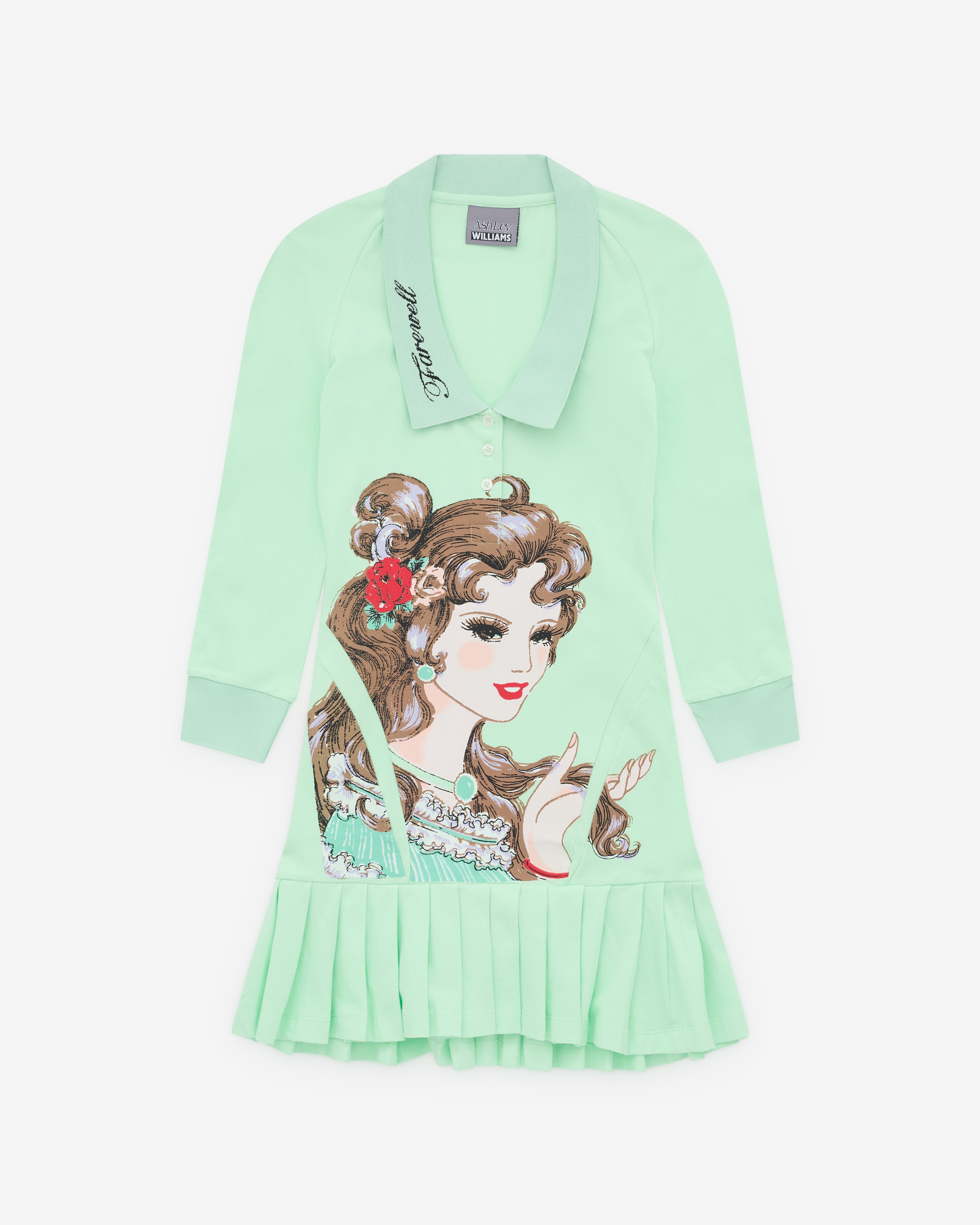 Ashley Williams: Women’s Long Sleeve Amelia Dress (Green) | Dover ...