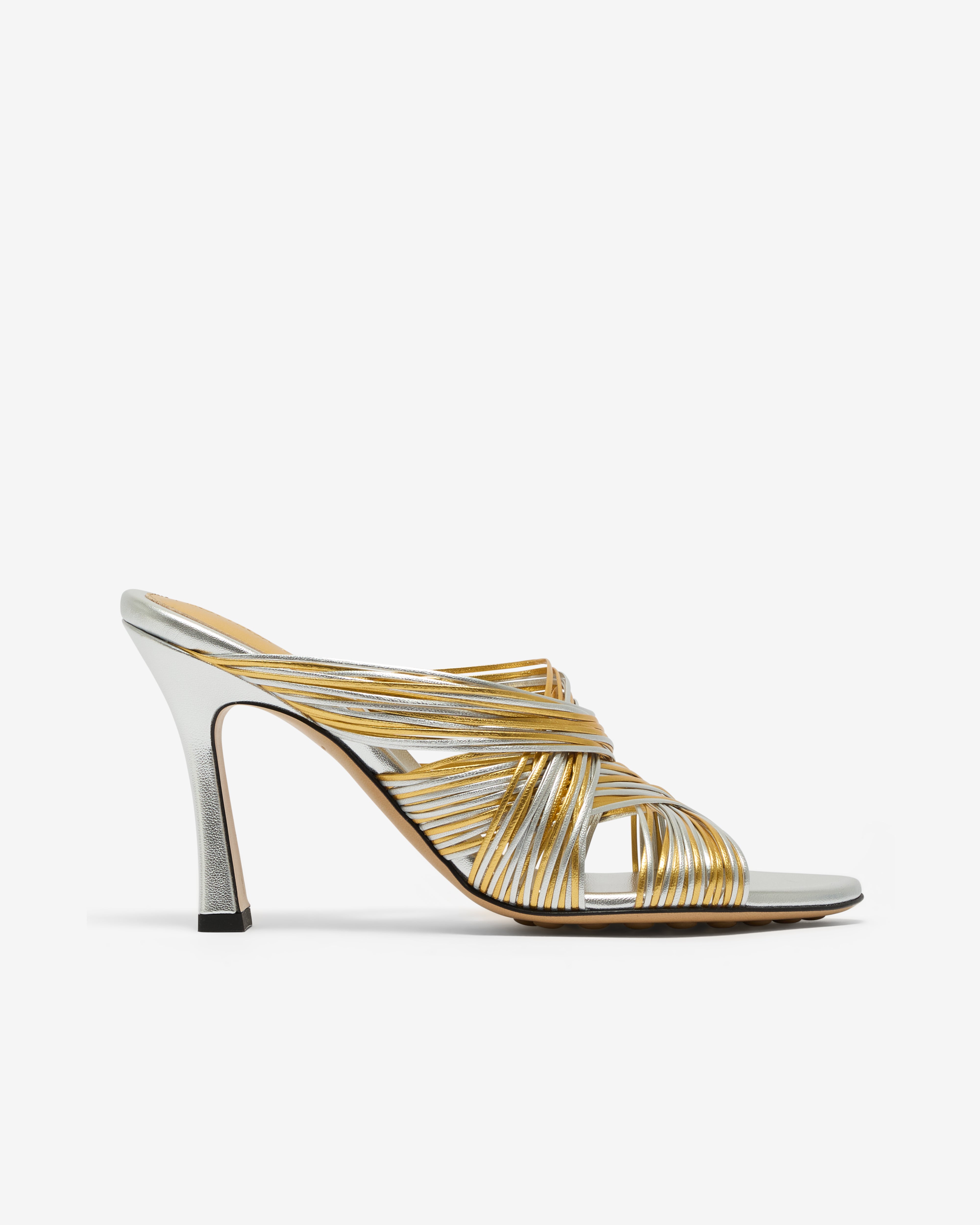Bottega Veneta: Women's Rana Mule (Gold/Silver) | Dover Street Market ...