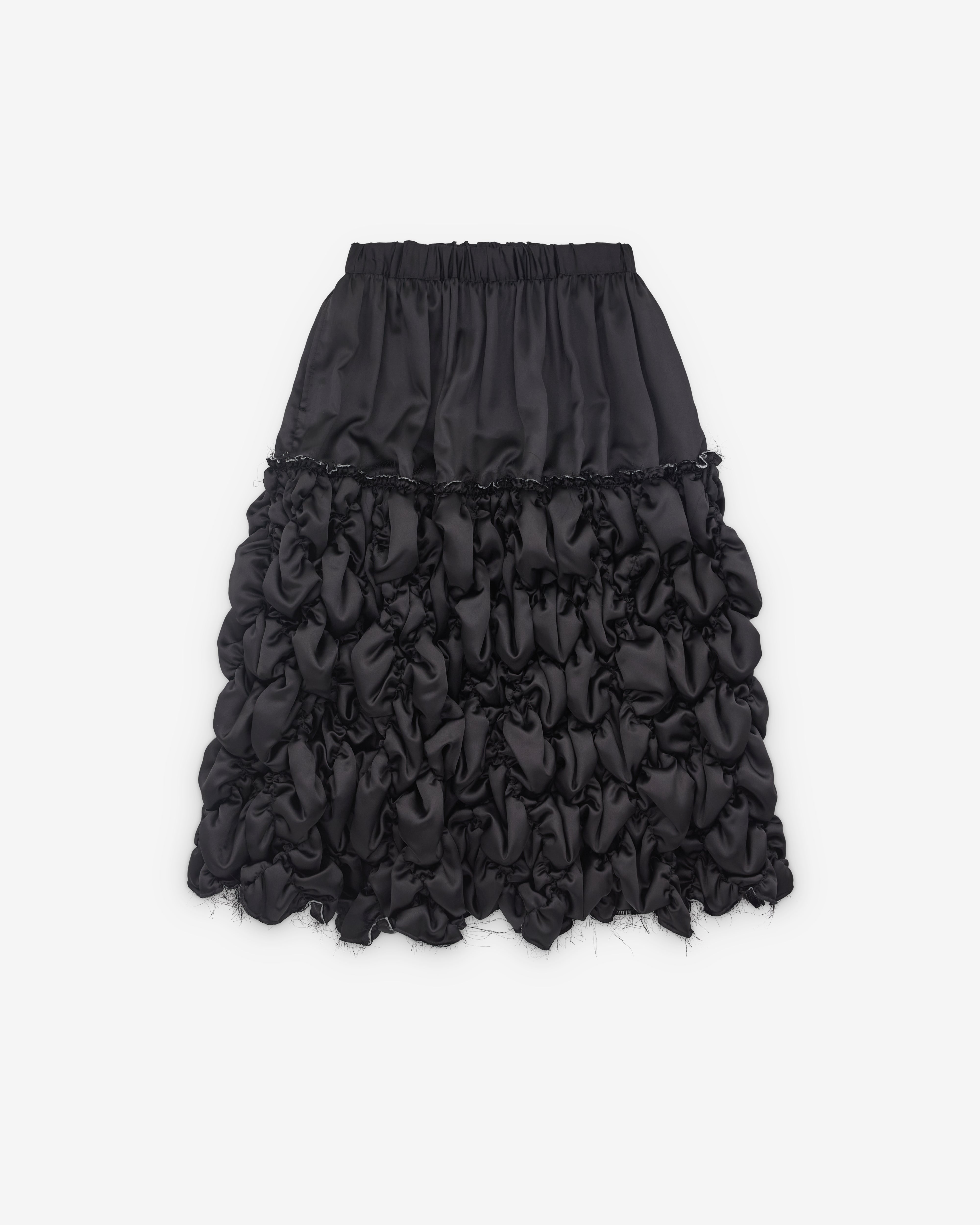 Black Comme des Garçons: Gathered Skirt (Black) | DSML E-SHOP