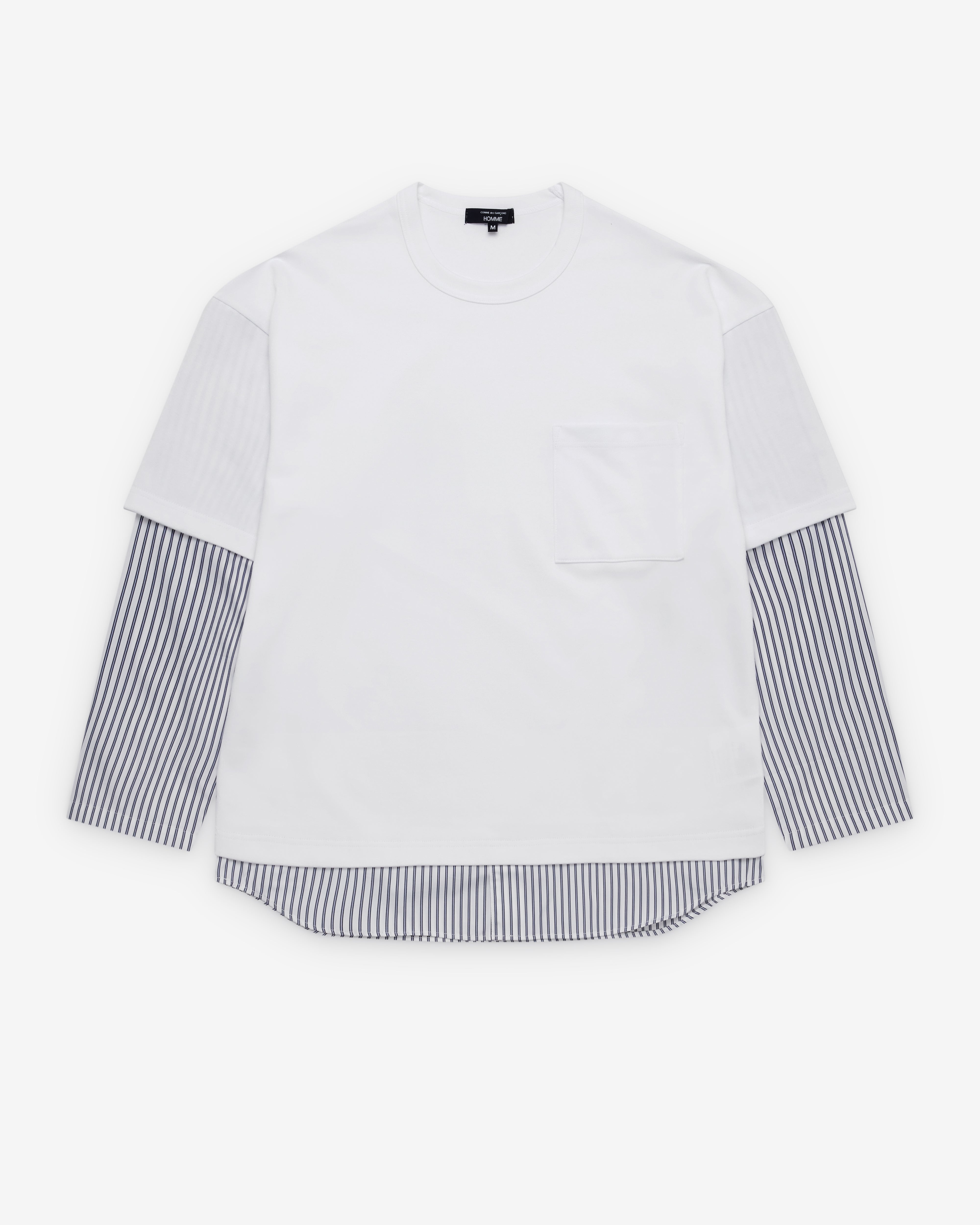CDG Homme: Men's Layered T-Shirt (White) | Dover Street Market London
