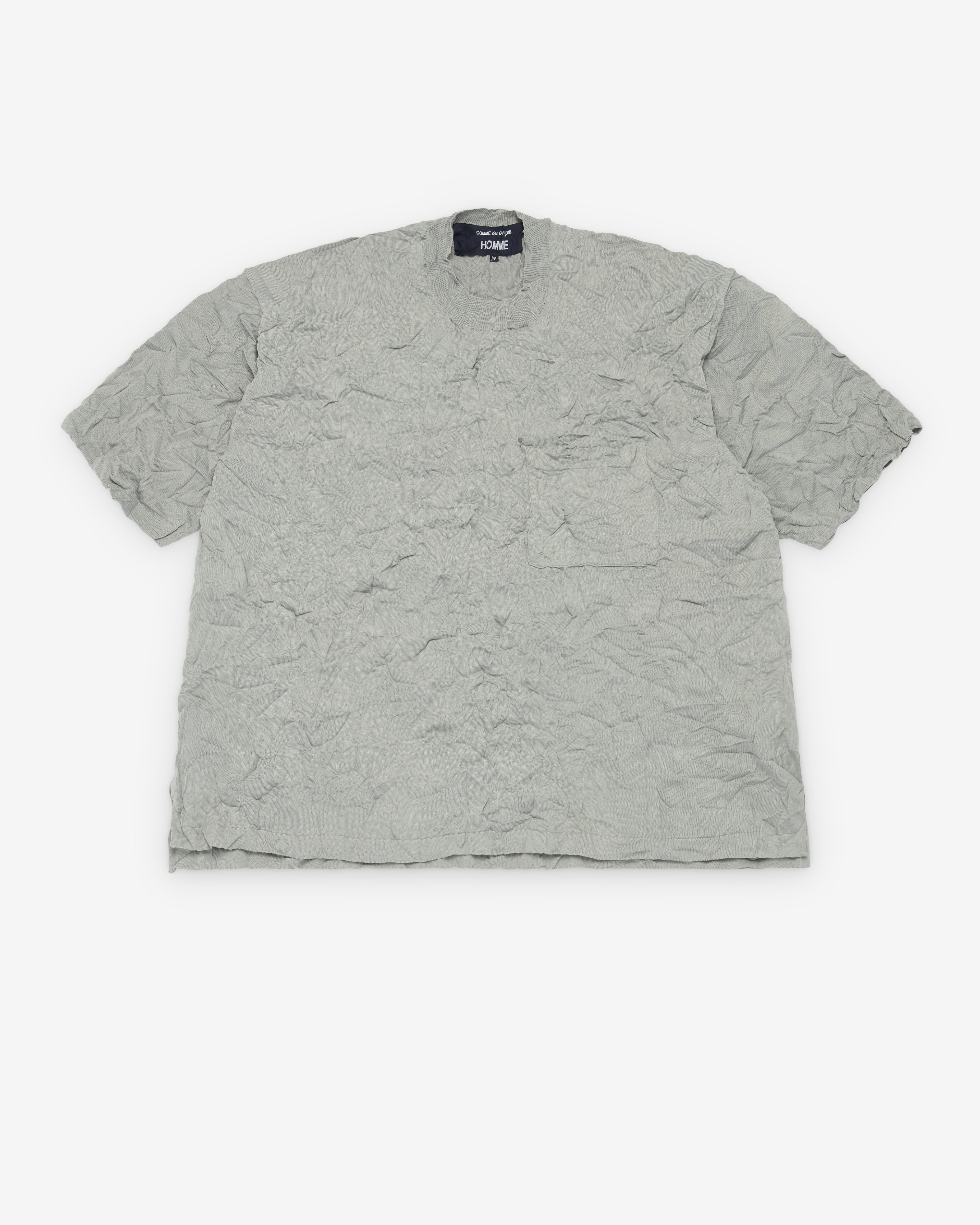 CDG Homme: Men's Crinkled Sweater (Grey) | Dover Street Market London