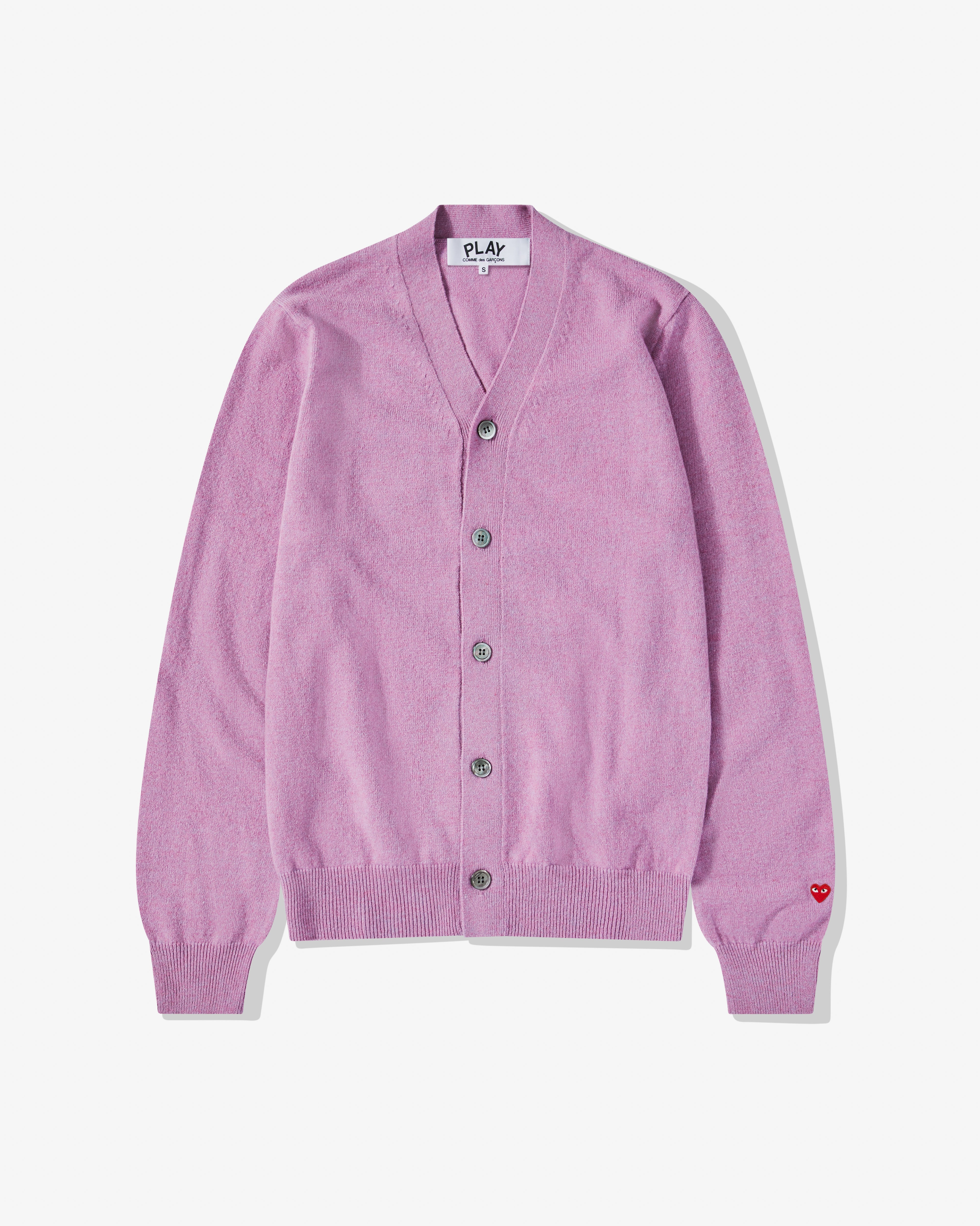 Play: Men’s Lambswool V Neck Cardigan (Purple) | Dover Street Market London