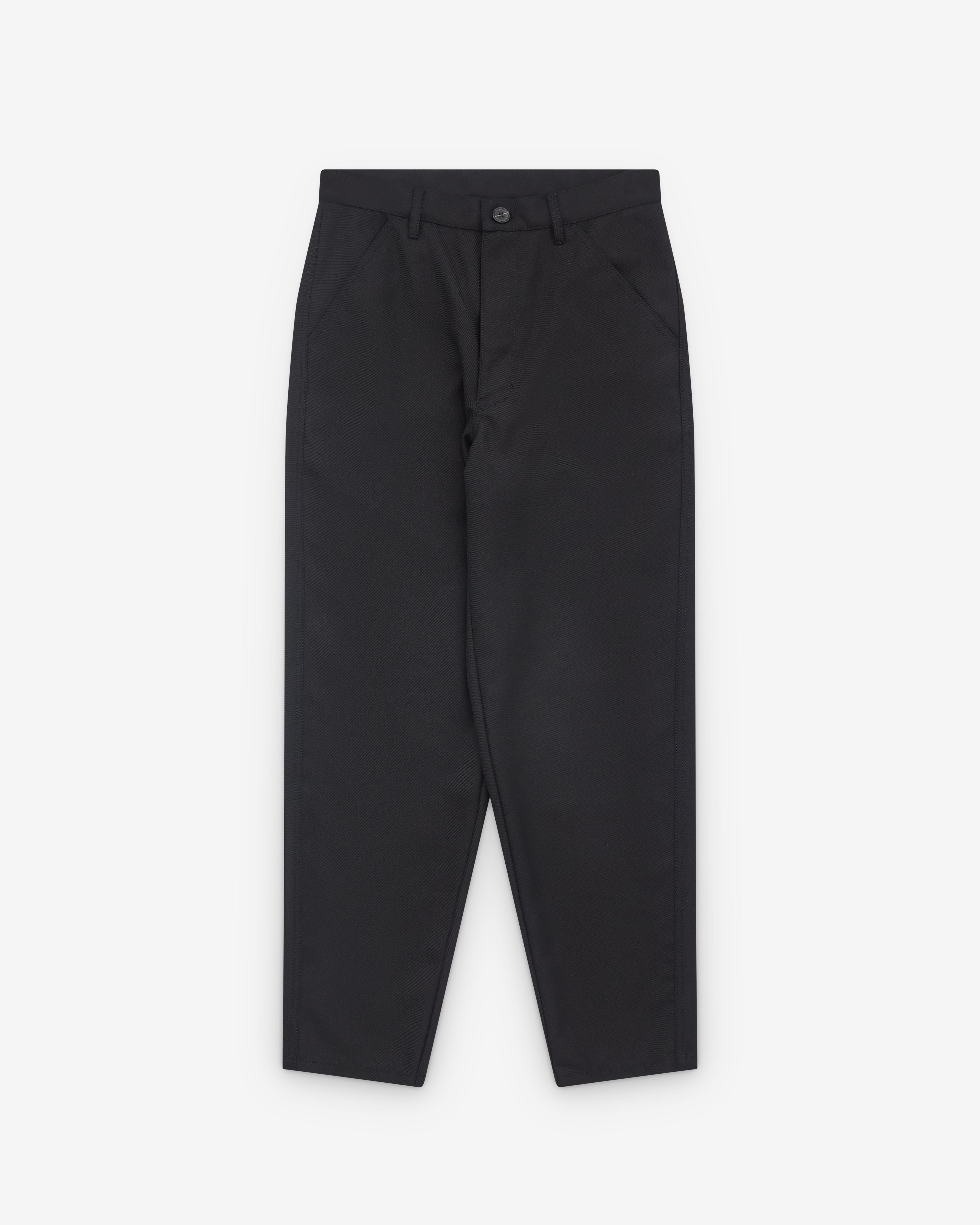 CDG Shirt: Men's Tapered Leg Trousers (Black) | DSML E-SHOP