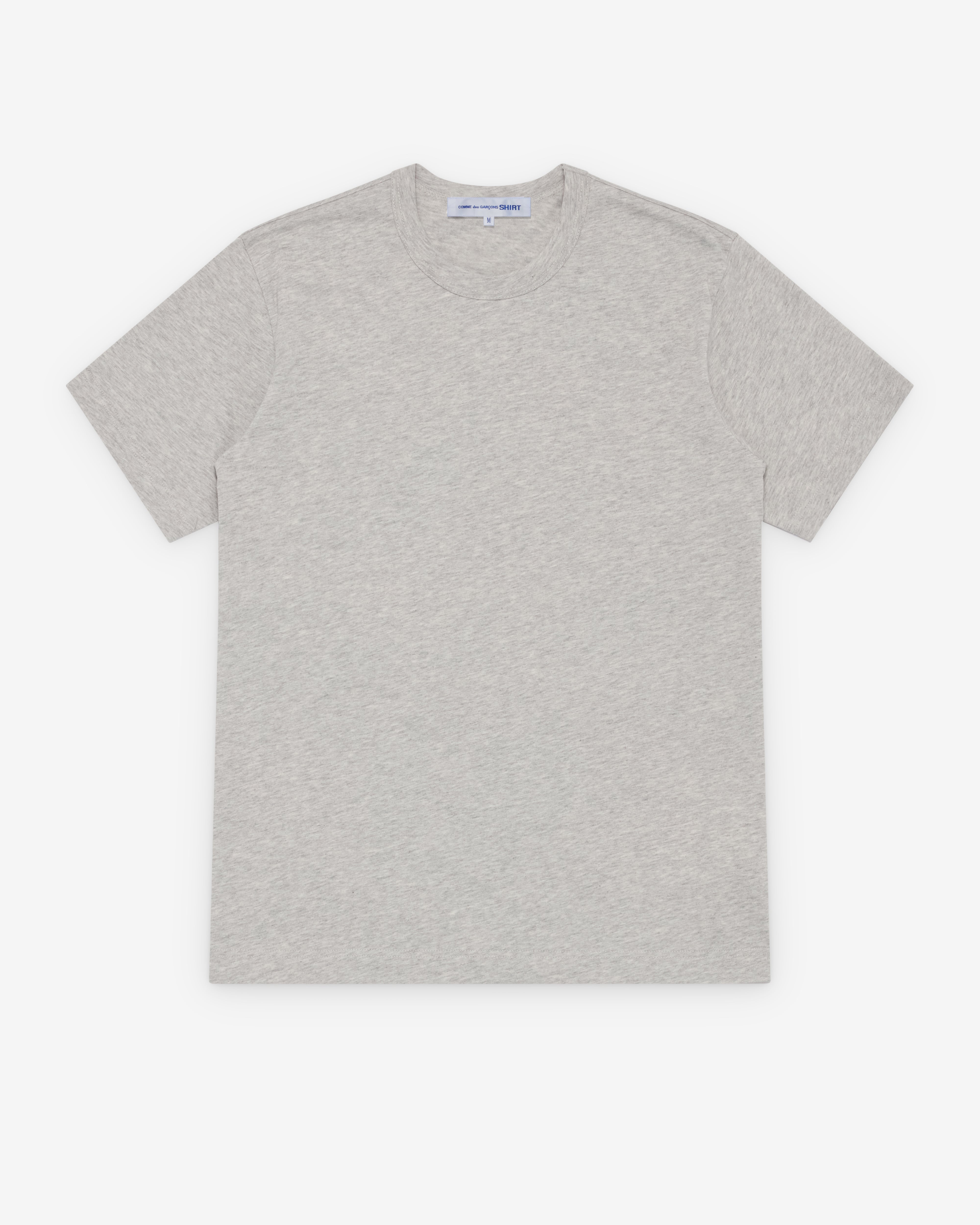 CDG Shirt: Men's Neck Logo T-Shirt (Grey) | Dover Street Market London