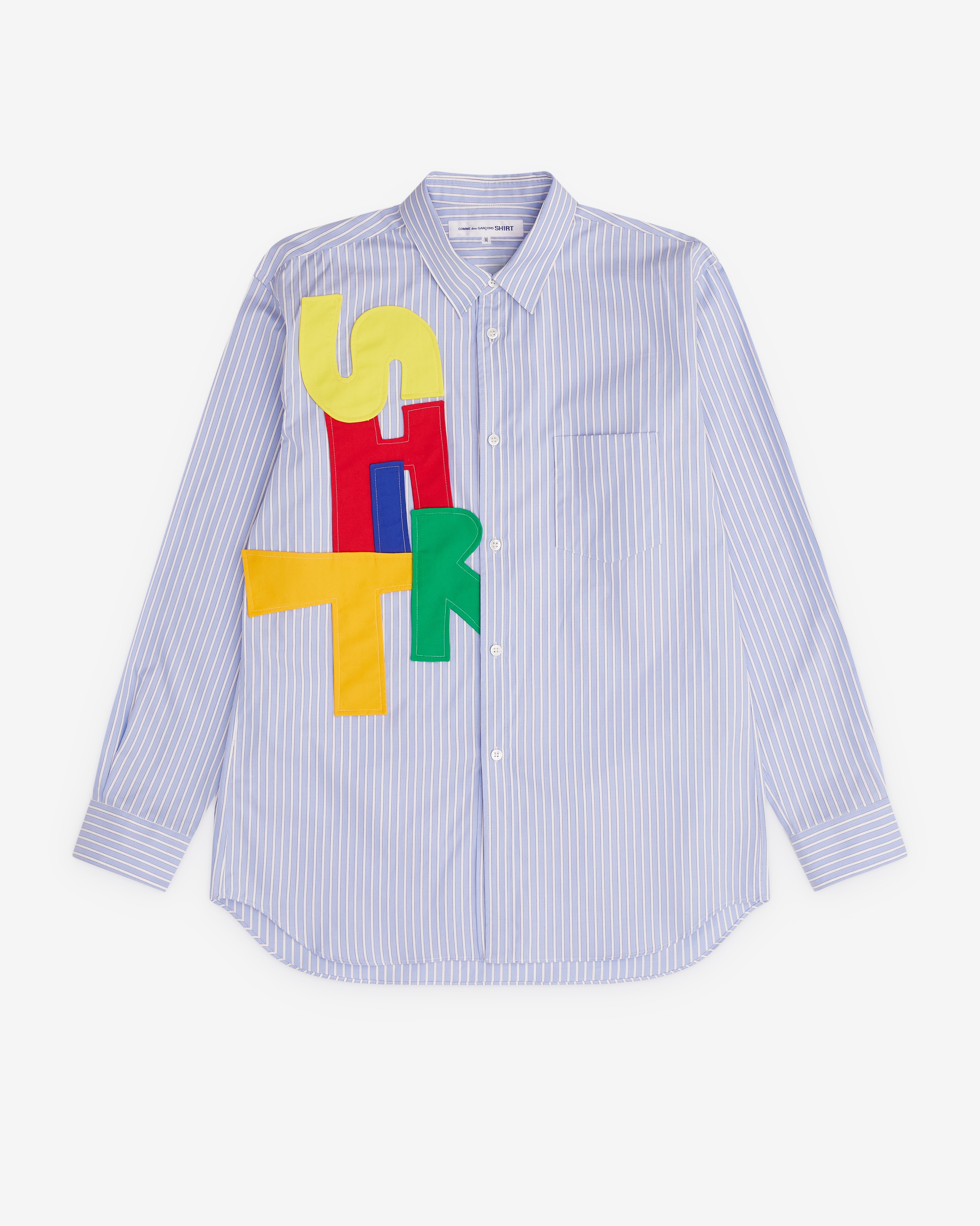 CDG Shirt: Men’s 'Shirt' Pinstripe Shirt (Blue) | DSML E-SHOP