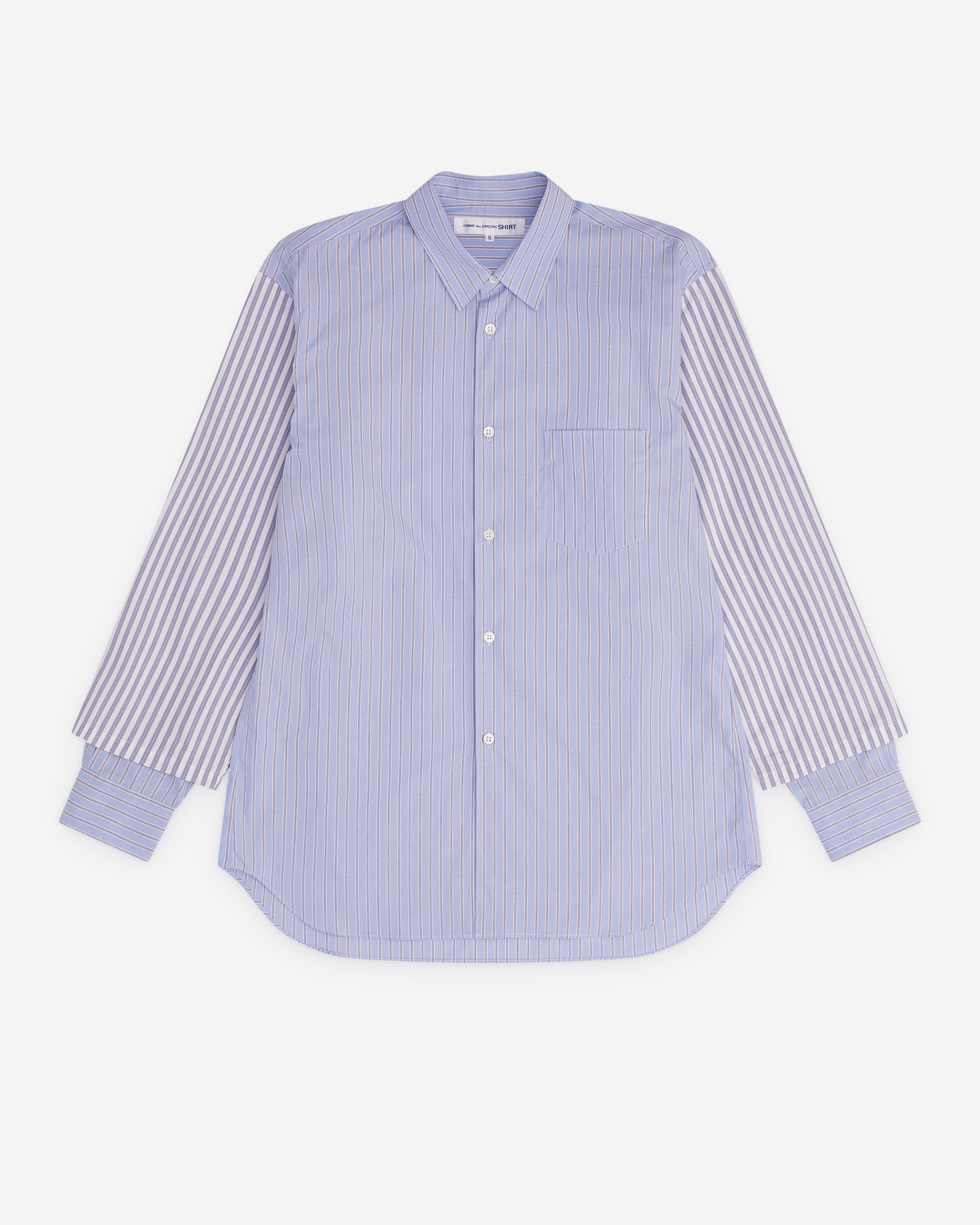 CDG Shirt: Men’s Multi Stripe Shirt (Blue) | DSML E-SHOP