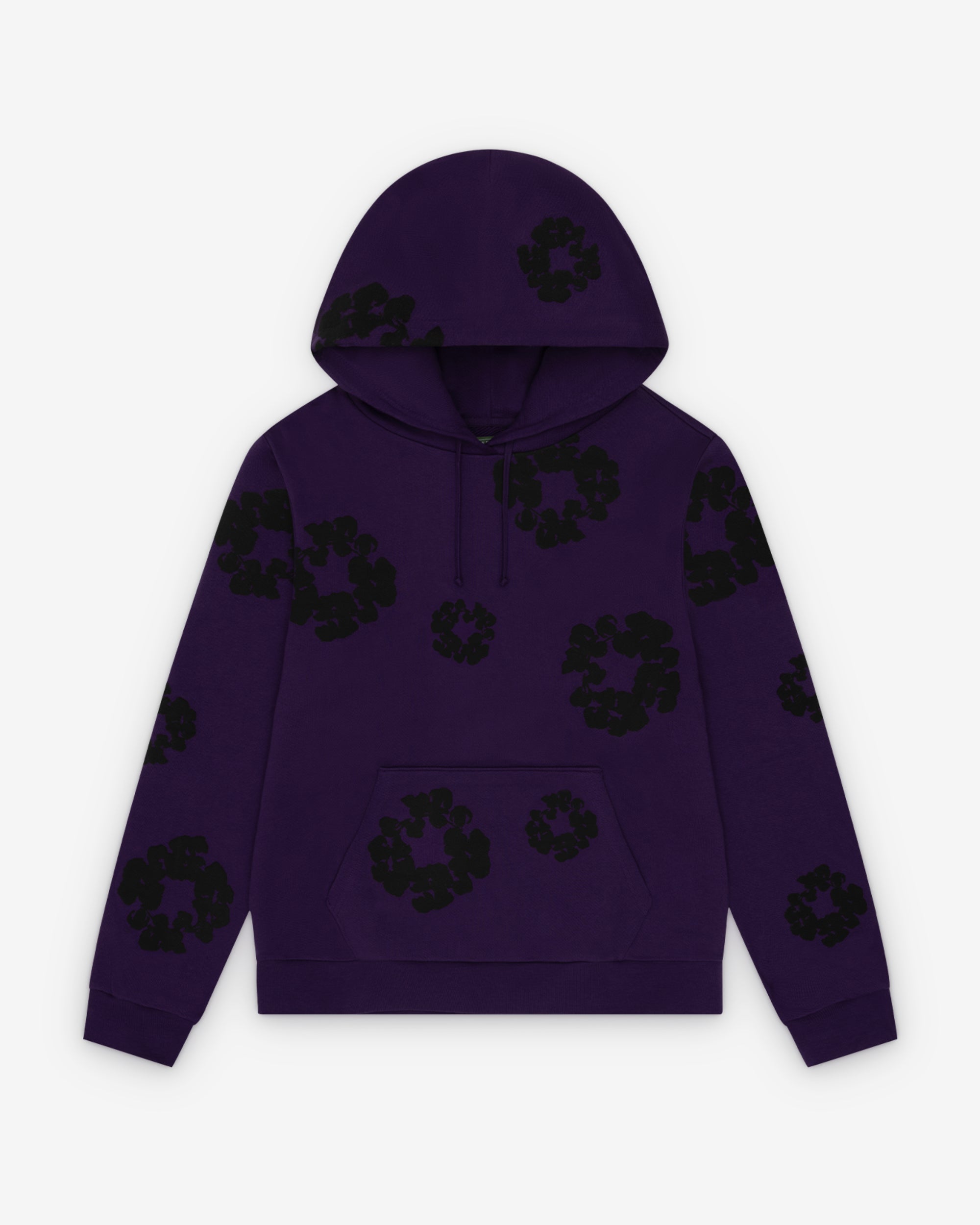 Denim Tears: Men's Black Cotton Wreath Hoodie (Purple | DSML E-SHOP