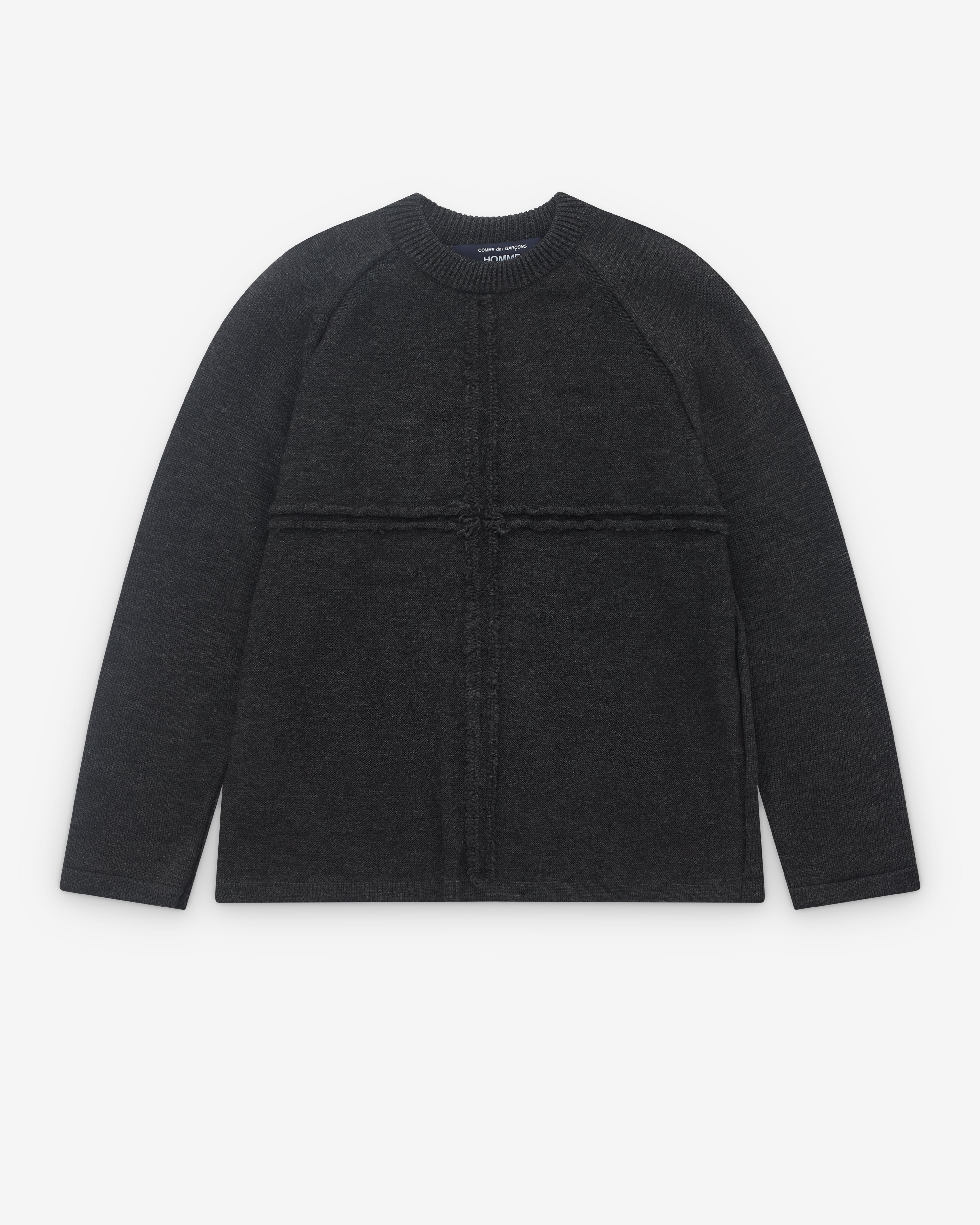 CDG Homme: Men’s Raglan Sleeve Sweater (Grey) | DSML E-SHOP