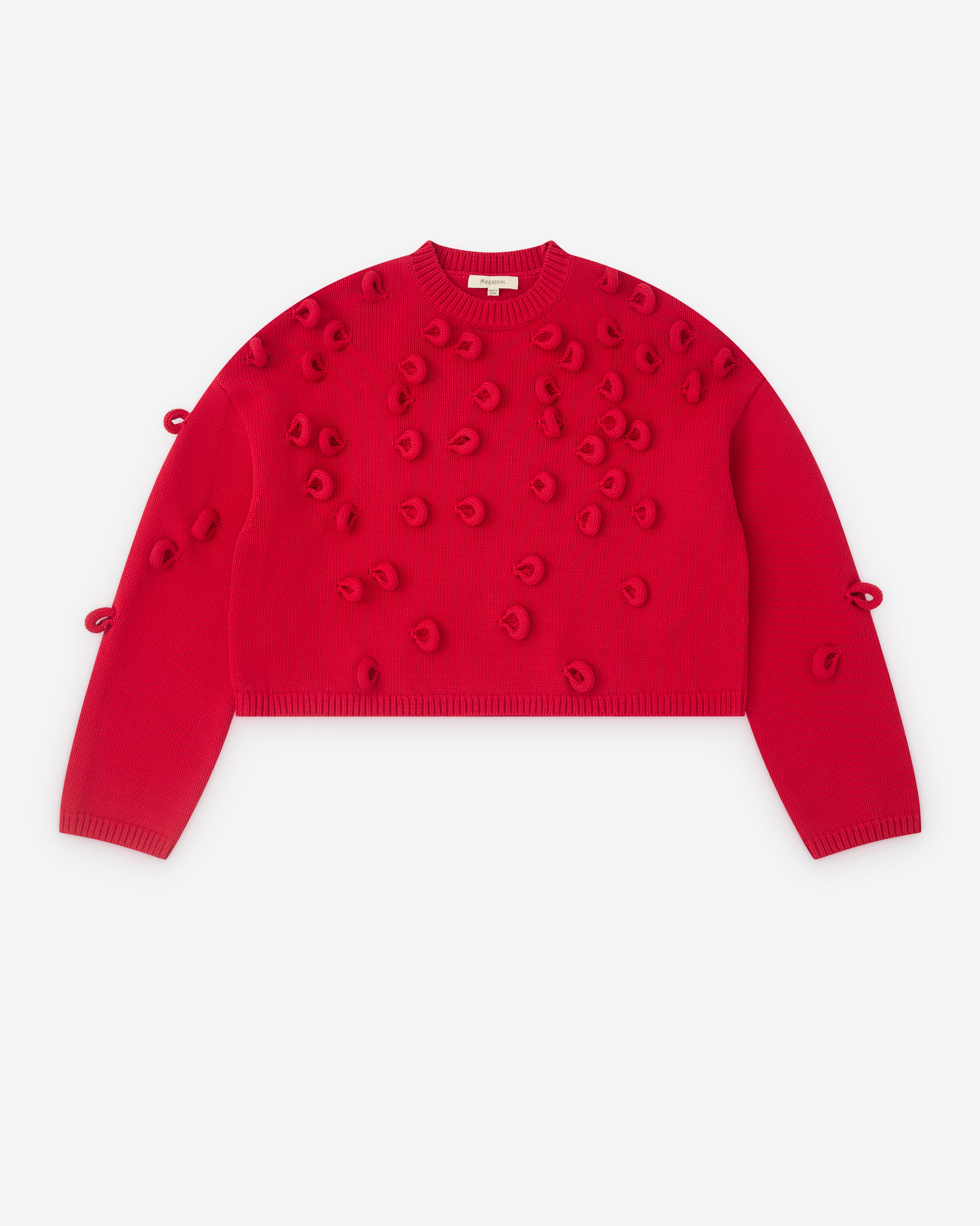 J.W. Anderson: Women’s Cropped Loop Jumper (Crimson Red) | Dover Street ...