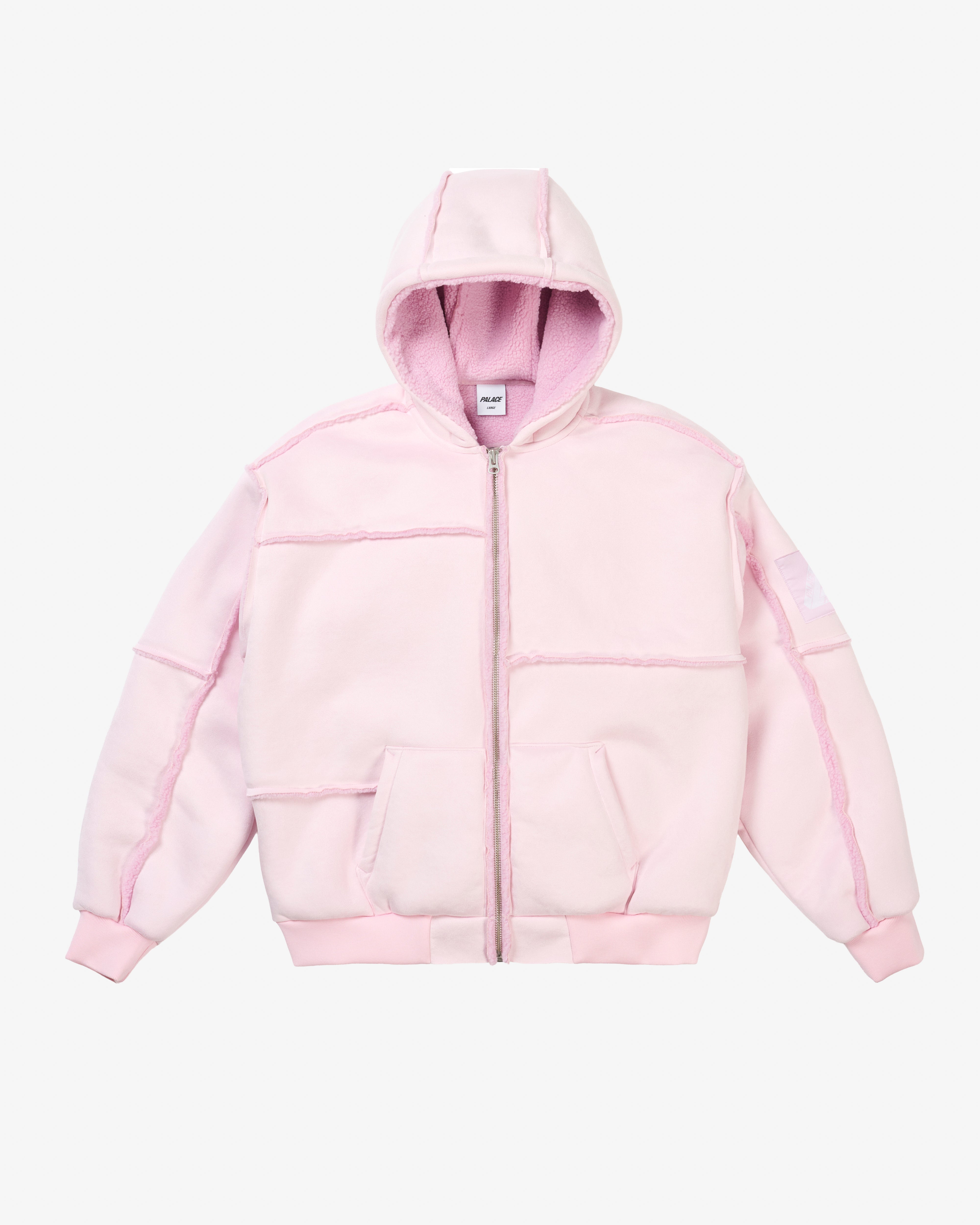 Palace: Men's Patch Me Up Shearling Jacket (Sweet Pink) | DSML E-SHOP