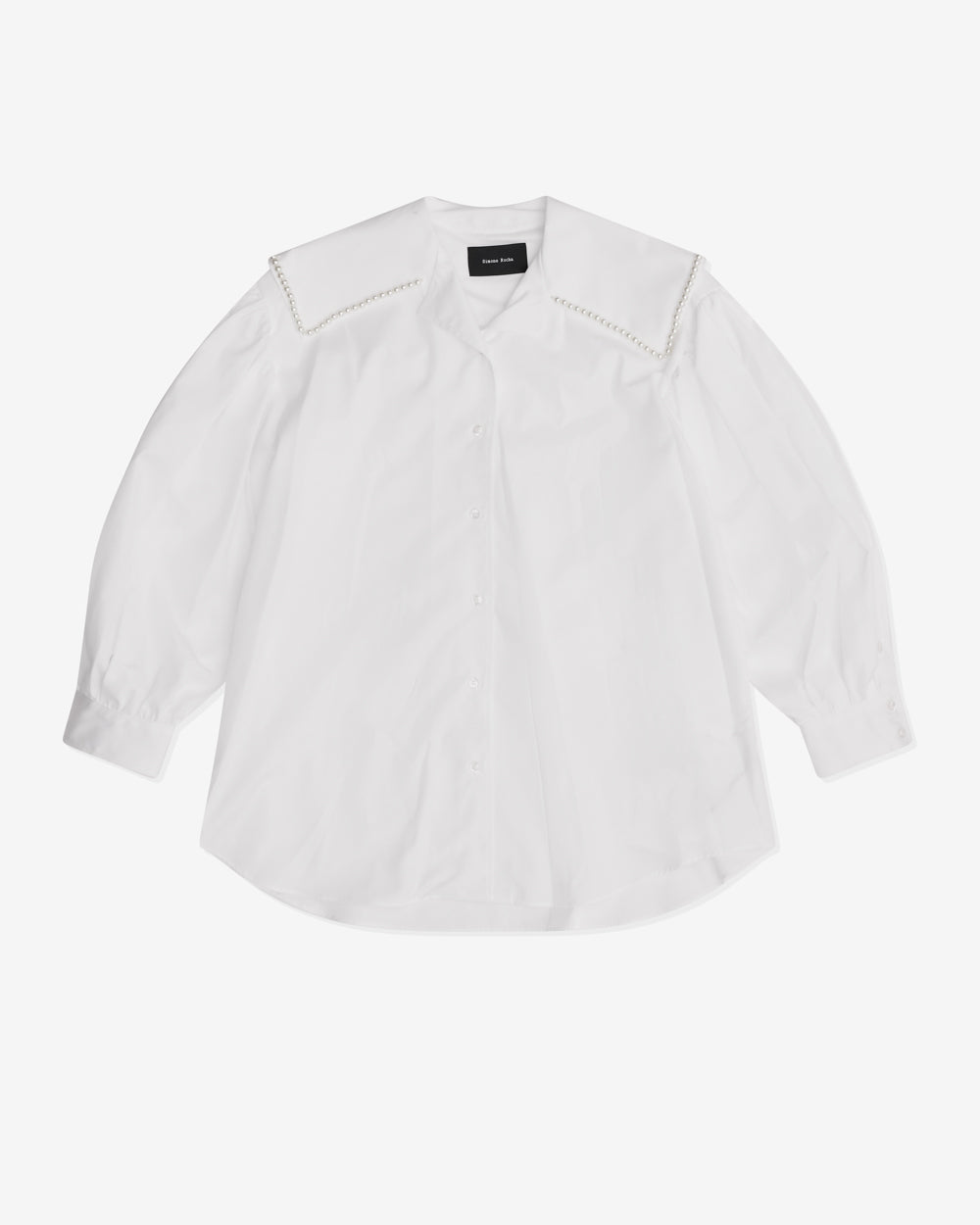 Simone Rocha: Women's Sailor Collar Shirt (White/Peart) | DSML E-SHOP