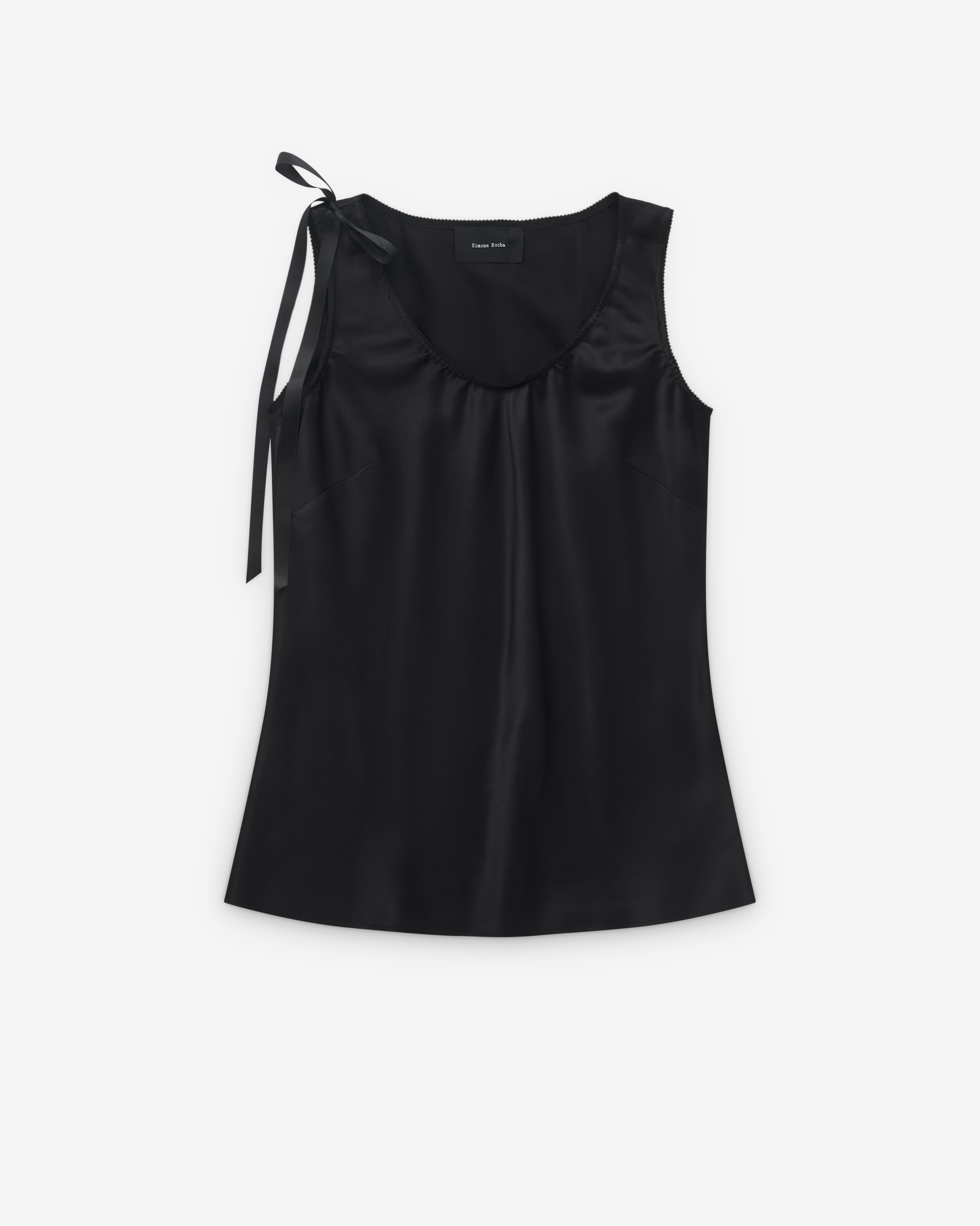 Simone Rocha: Women’s Bow Detail Scoop Neck Camisole (Black) | DSML E-SHOP