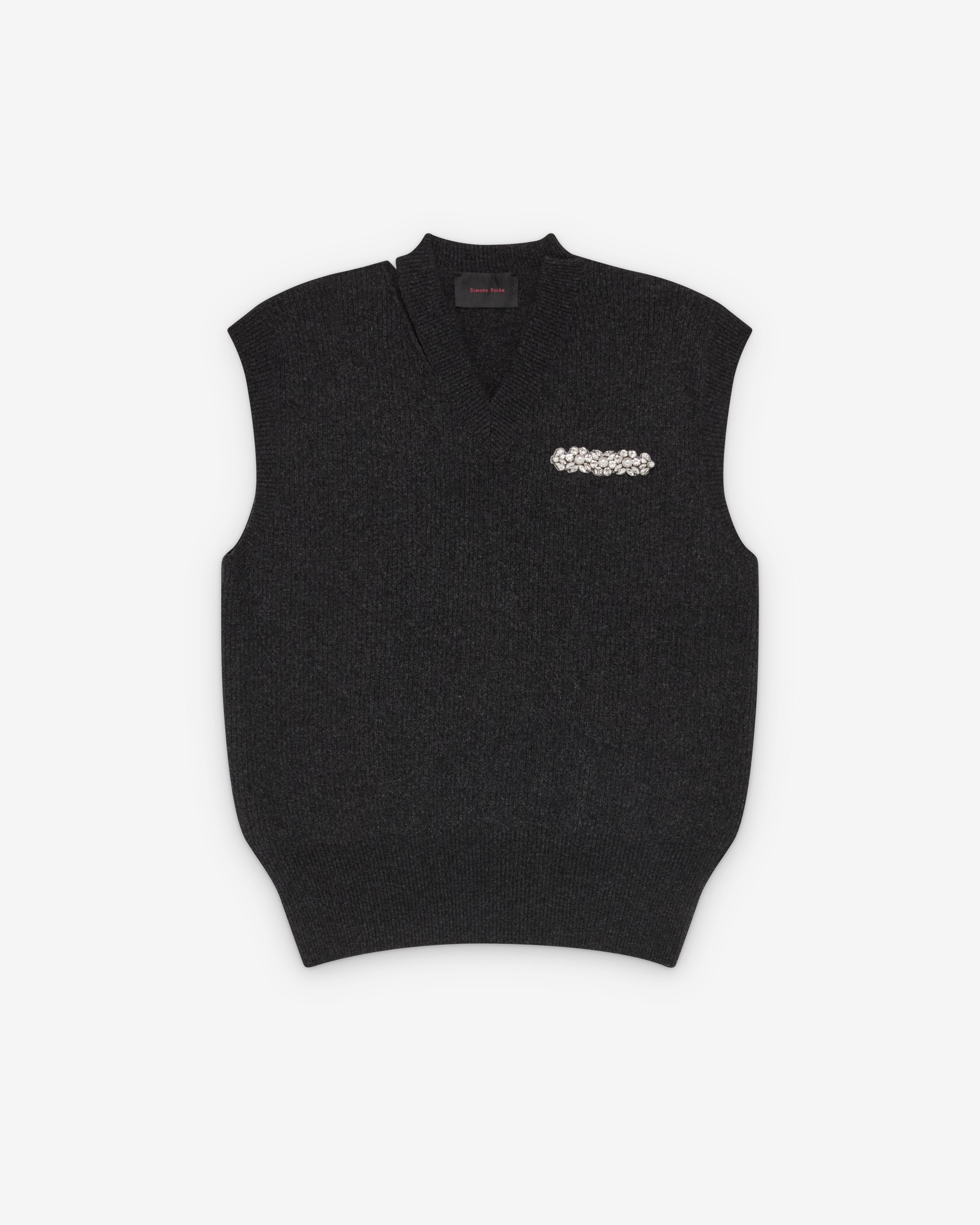 Simone Rocha: Men's Merino Seam Bite Vest (Charcoal) | Dover Street ...