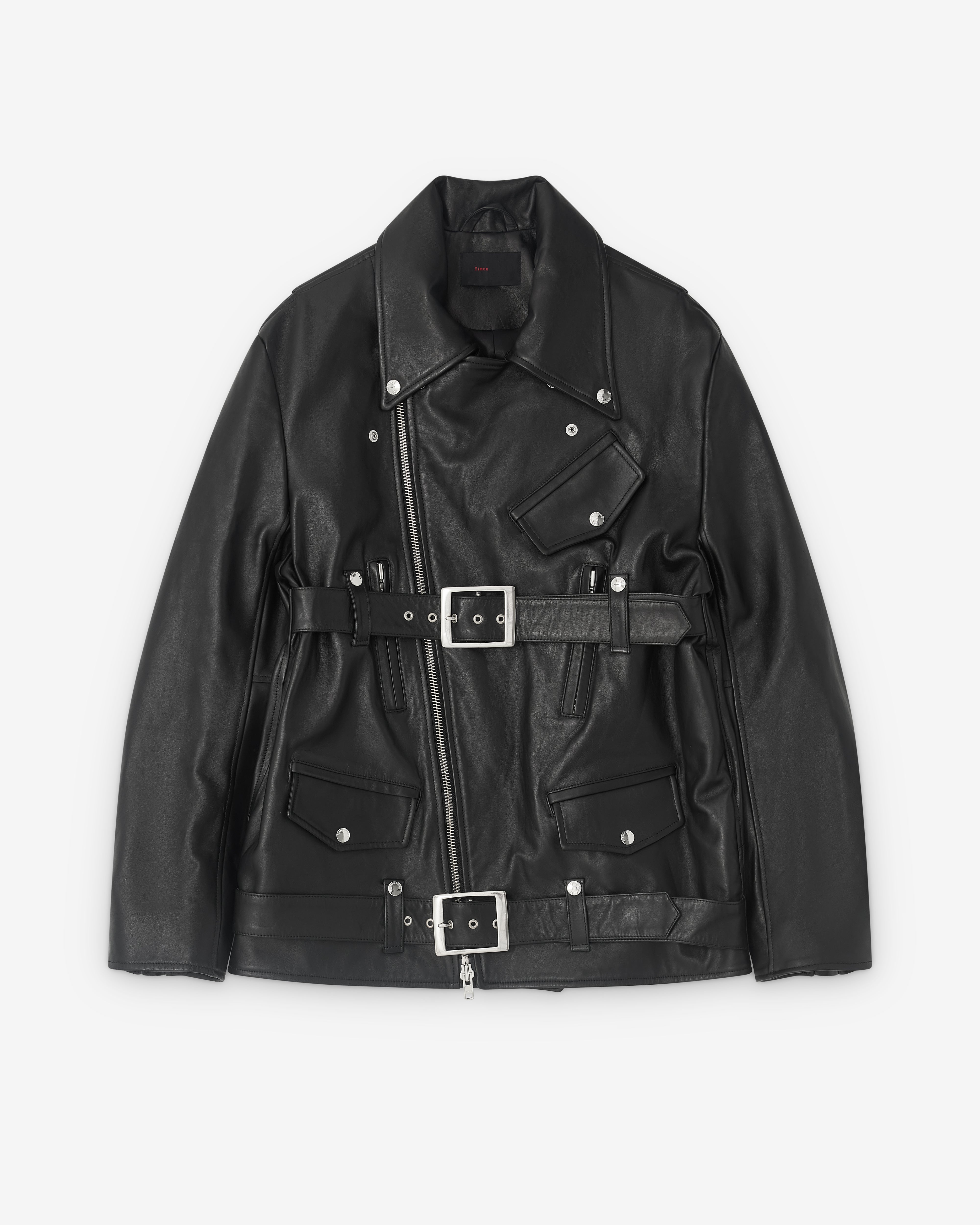 Simone Rocha: Men’s Multi Belt Biker Jacket (Black) | DSML E-SHOP