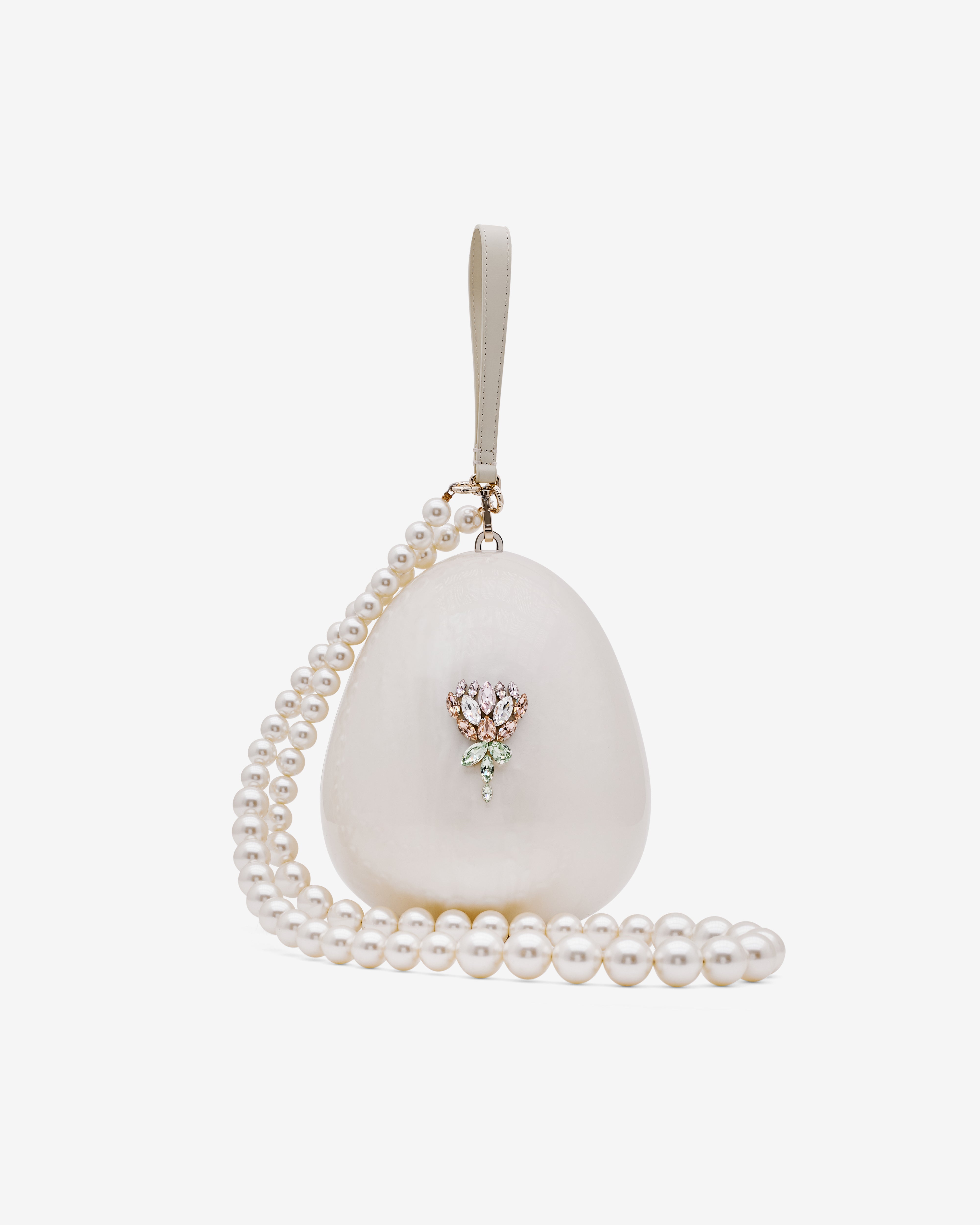 Simone Rocha: Women's Embellished Large Egg Bag (Pearl) | DSML E-SHOP