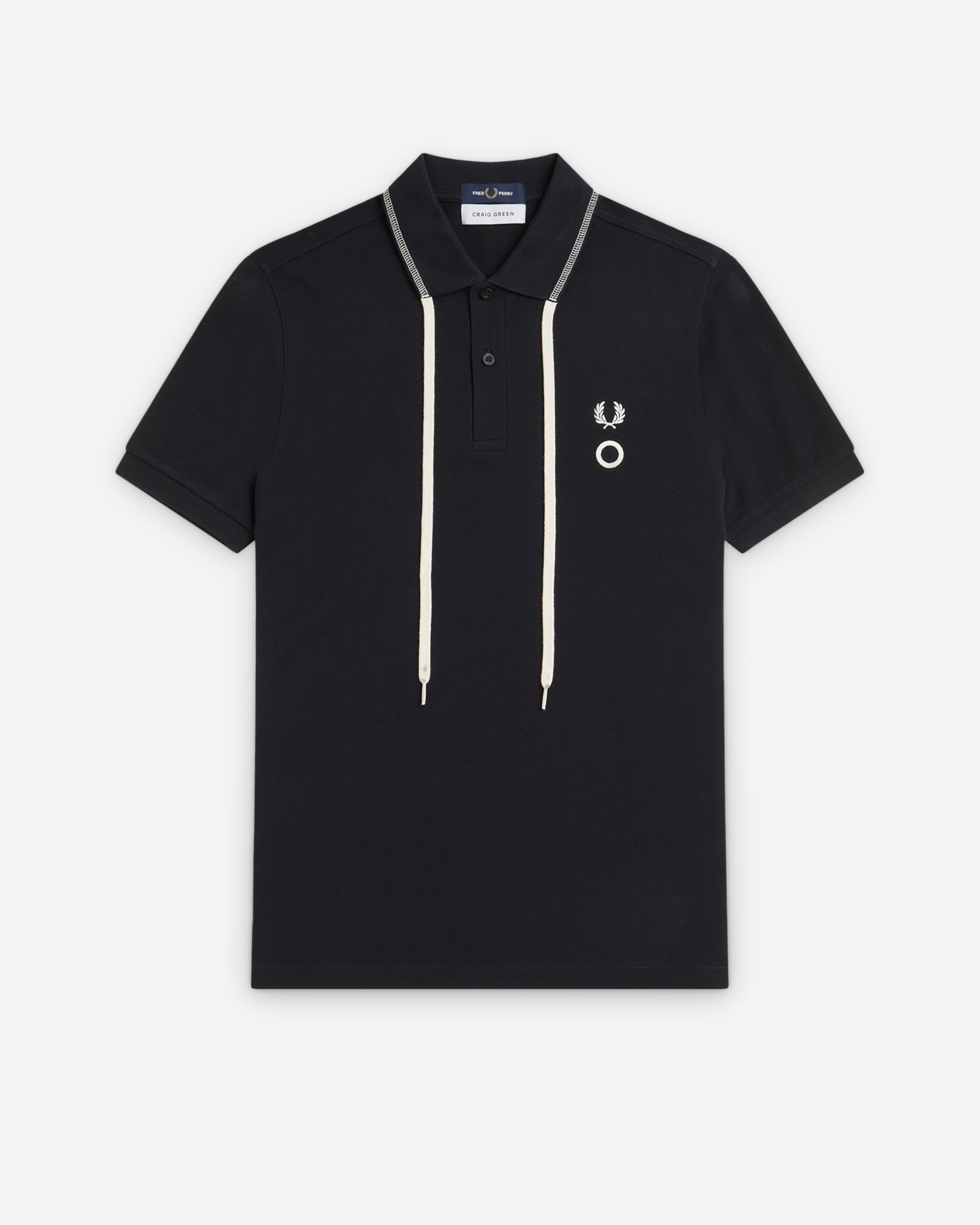 Craig Green: Men's Fred Perry Drawcord Polo Shirt (Black) | Dover ...