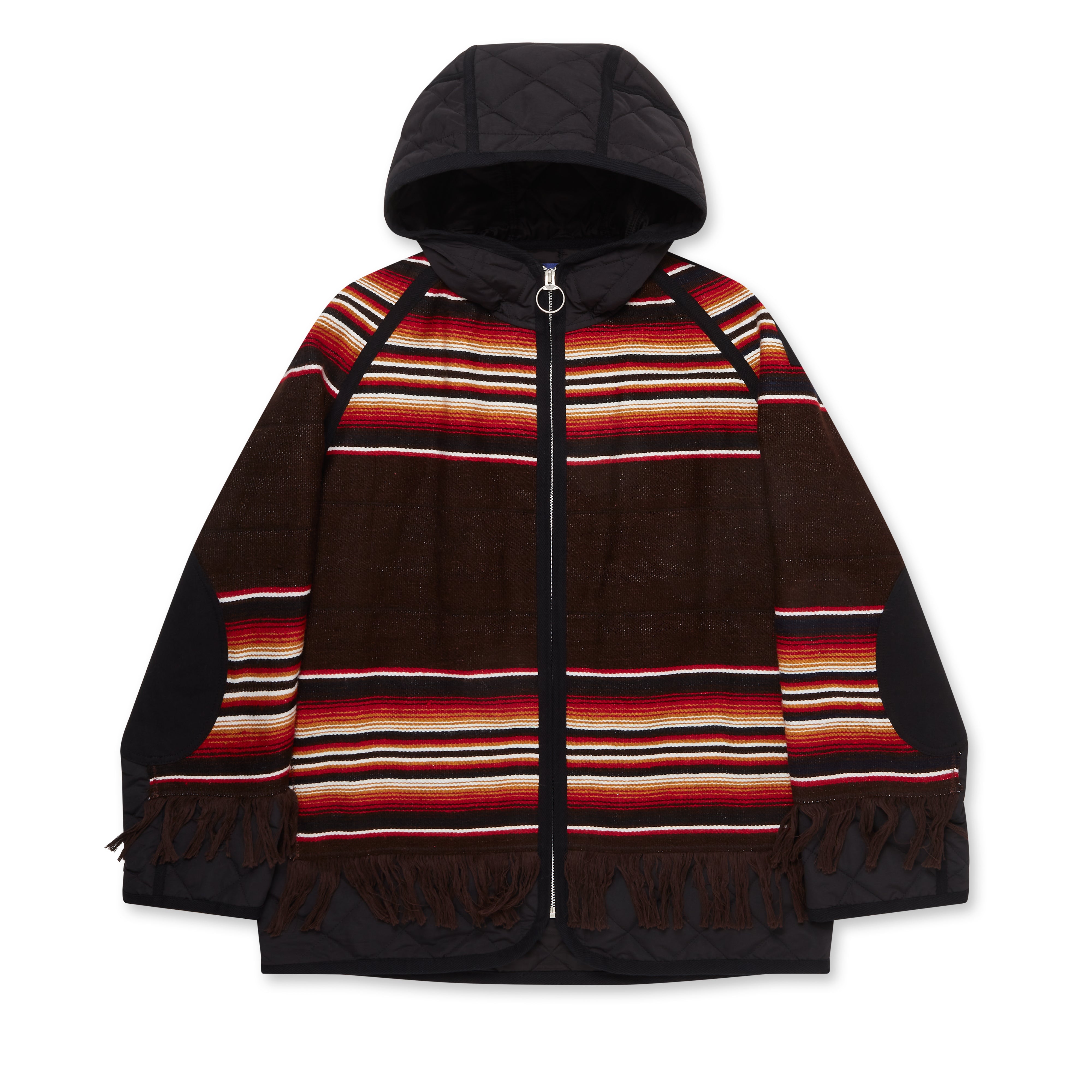 Junya Watanabe MAN: Serape Hooded Jacket (Black) | DSML E-SHOP