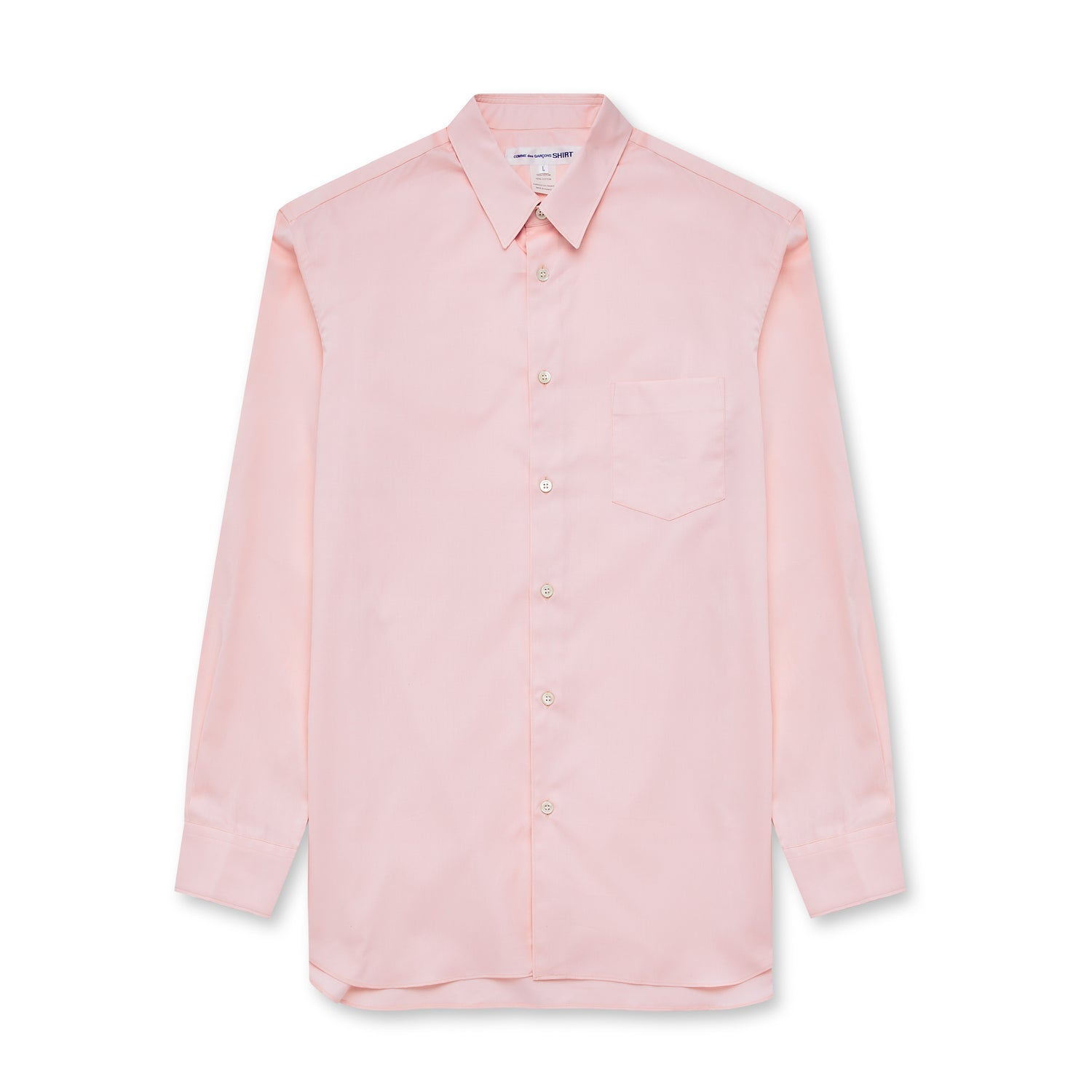 CDG Shirt Forever: Classic Fit Woven Cotton Shirt (Pink) | DSML E-SHOP