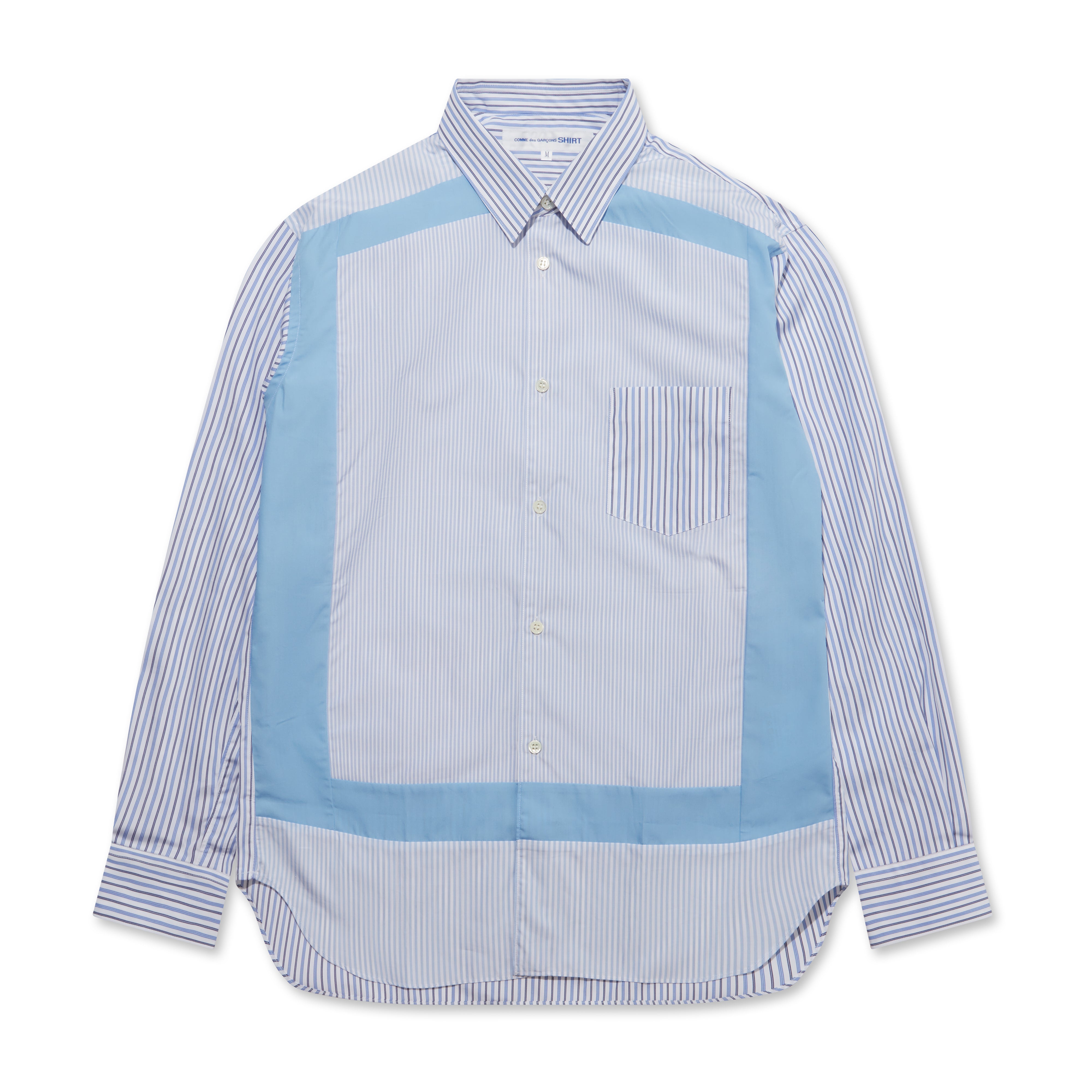 CDG Shirt Forever: Classic Fit Contrast Stripe Shirt (Stripe/Mix ...